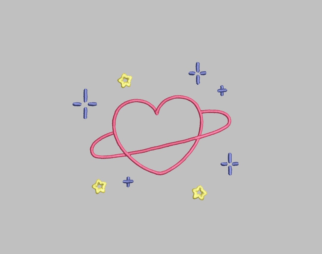 Aesthetic Space Heart Universe Embroidery Design - PES File - Message ...