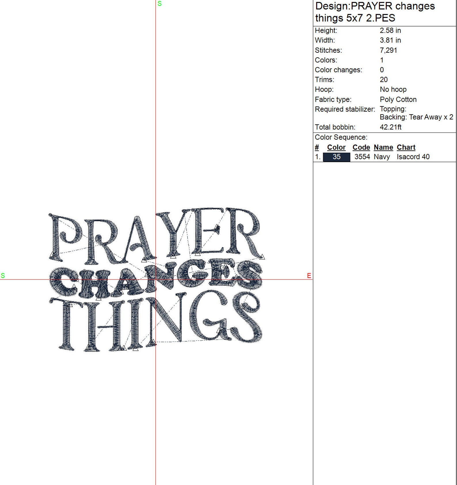 Prayer Changes Things Embroidery Design - PES, DST, JEF, Exp, Xxx, Vp3 ...