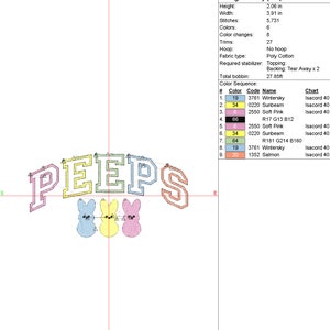 Peeps Easter Candy Embroidery Design - PES, DST, JEF, Exp, Xxx, Vp3 ...