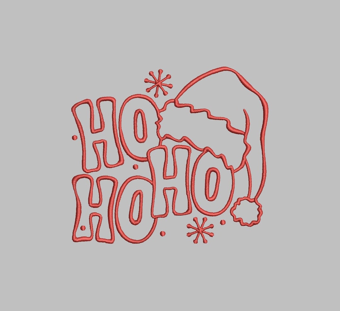 Aesthetic Ho Ho Ho Santa Hat Embroidery Design PES DST - Etsy