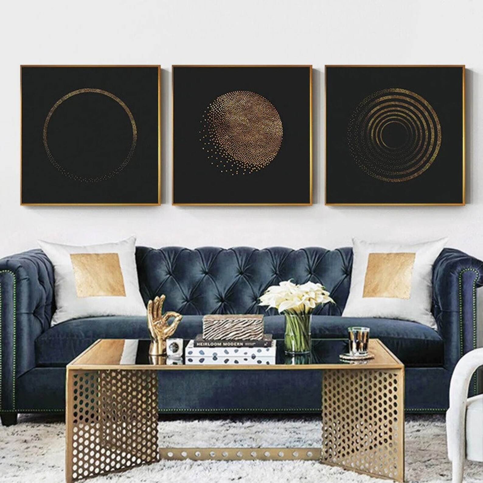 Luxury Gold Posters Made on Canvas Wall Art Home Decor - Etsy