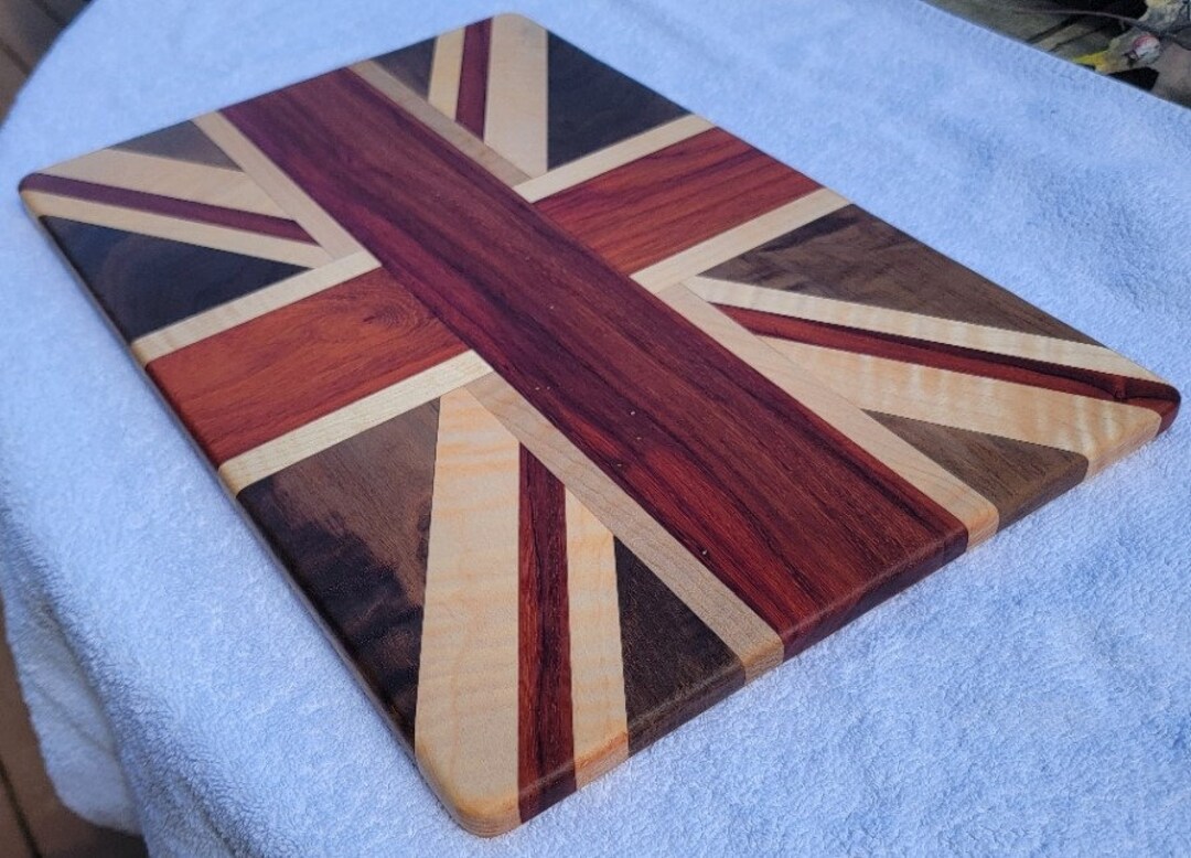 18 X 12 Handcrafted Wood Union Jack Cutting Board Fine Cut - Etsy