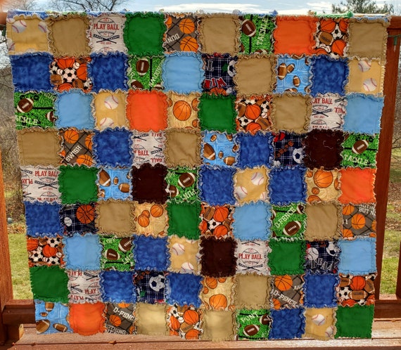 Snuggle Flannel Sports Rag Quilt - Etsy