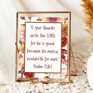 Psalm 118:1, Bible Verse Printable, - Etsy