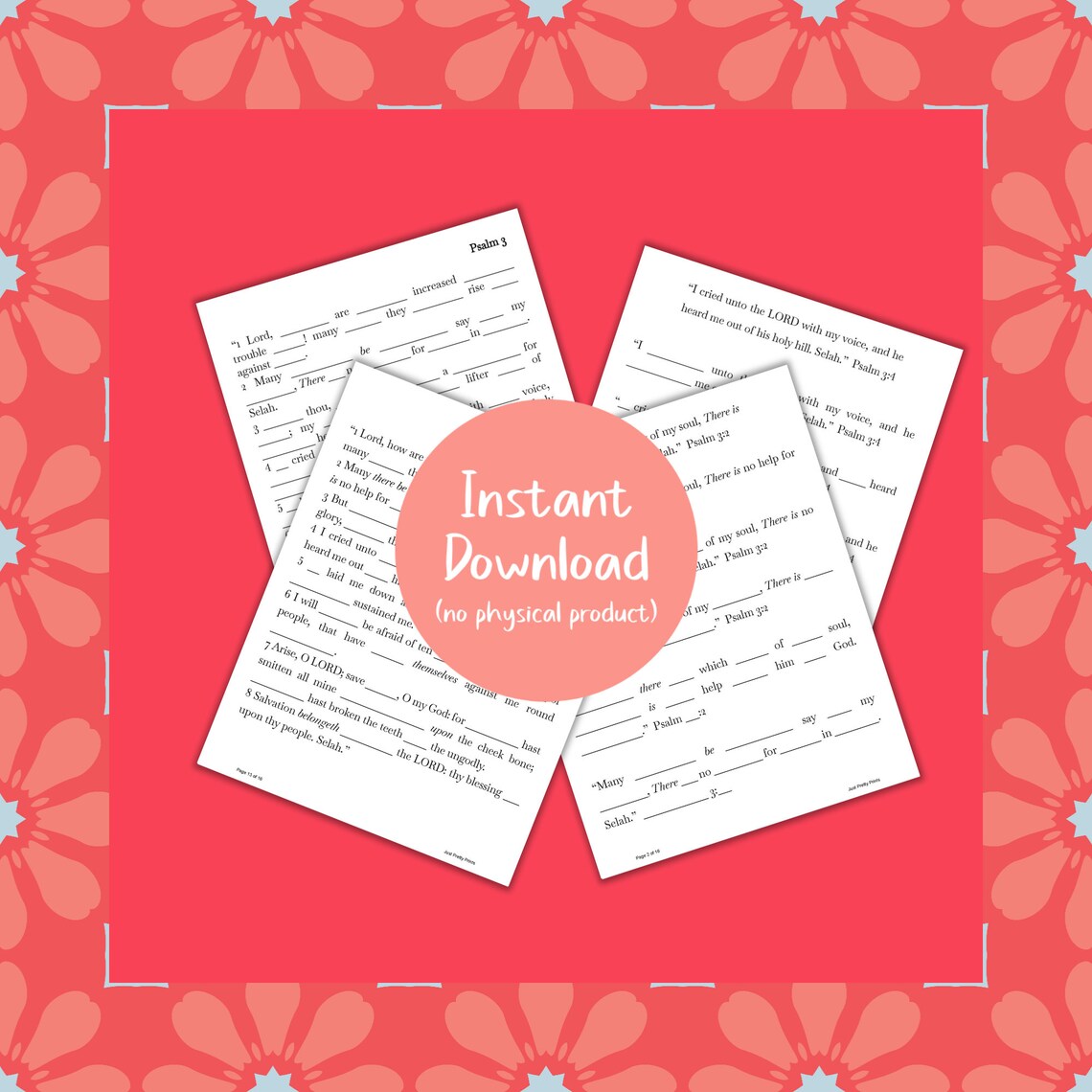 Psalm 3 Bible Study, Printable Worksheet, Bible Activity, Bible Study ...