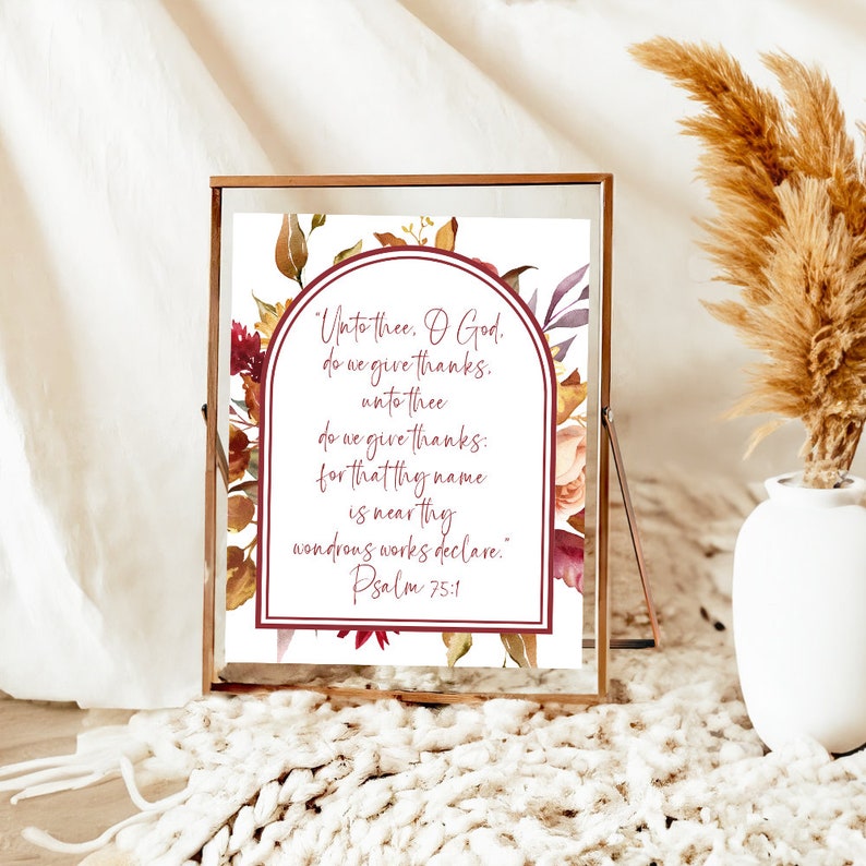Bible Verse Wall Art, Psalm 75:1, Scripture Wall Art Printable, 8 X 10 ...
