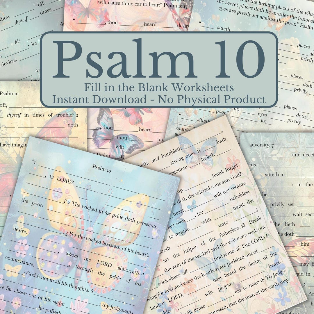 Psalm 10 Bible Study, Printable Worksheet, Bible Activity, Bible Study ...