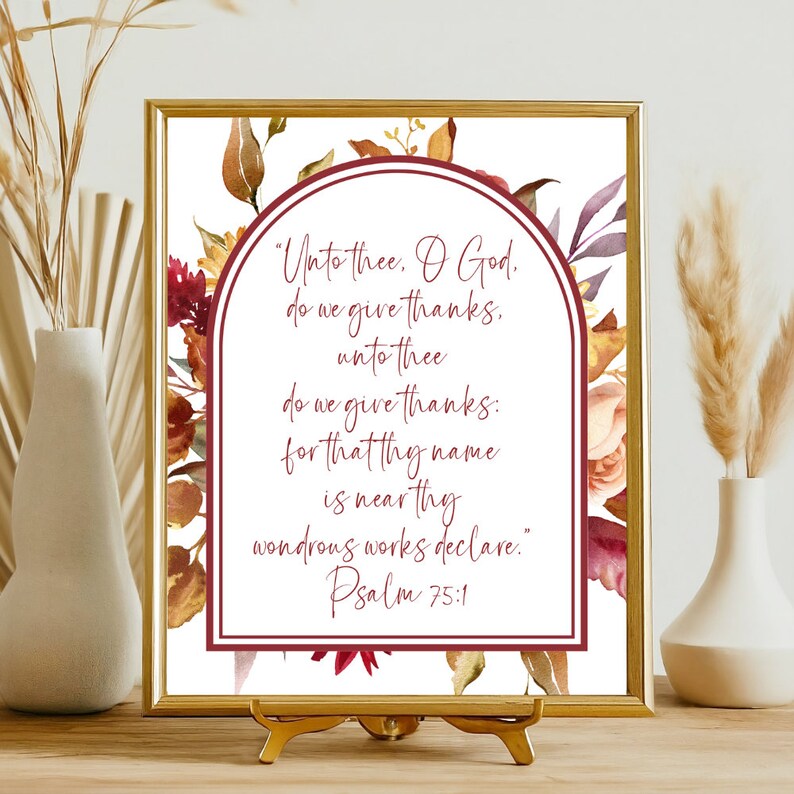 Bible Verse Wall Art, Psalm 75:1, Scripture Wall Art Printable, 8 X 10 ...