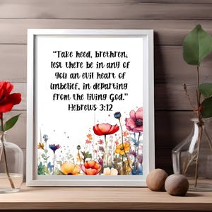 Bible Verse Wall Art, Hebrews 3:12, 16" X 20", Scripture Print, Faith ...