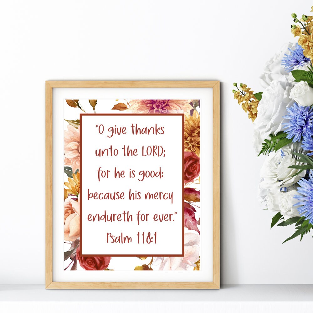 Psalm 118:1, Bible Verse Printable, - Etsy