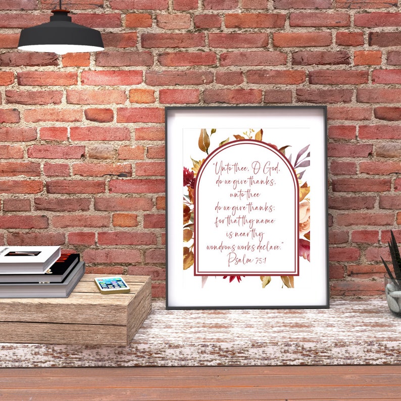 Bible Verse Wall Art, Psalm 75:1, Scripture Wall Art Printable, 8 X 10 ...