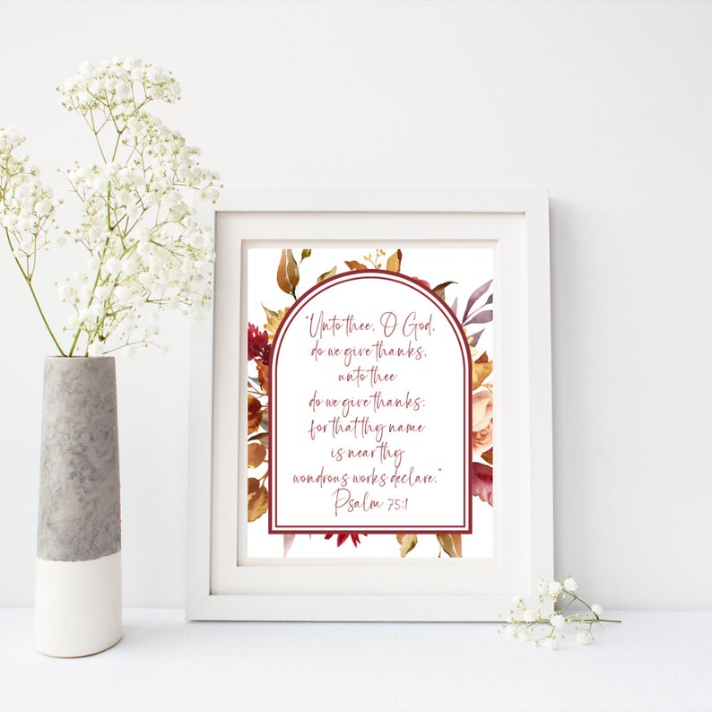 Bible Verse Wall Art, Psalm 75:1, Scripture Wall Art Printable, 8 X 10 ...