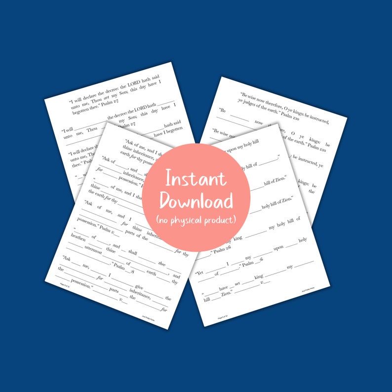 Psalm 2 Bible Study, Printable Worksheet, Bible Activity, Bible Study ...