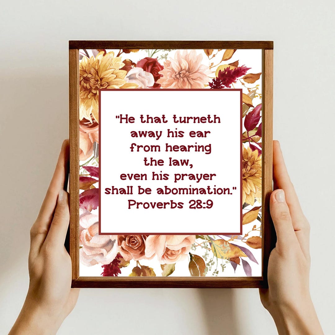 Proverbs 28:9 Printable, Bible Verse Wall Art, Fall Art Print, 16" X 20 ...