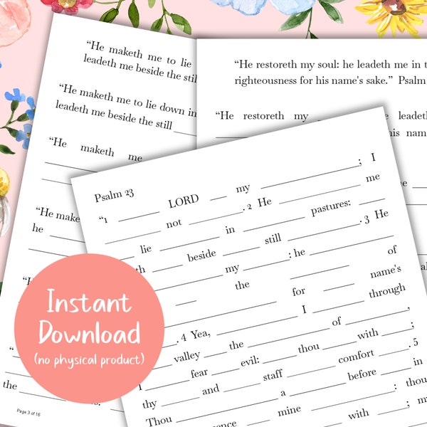 Fill in the Blank Bible Study - Etsy