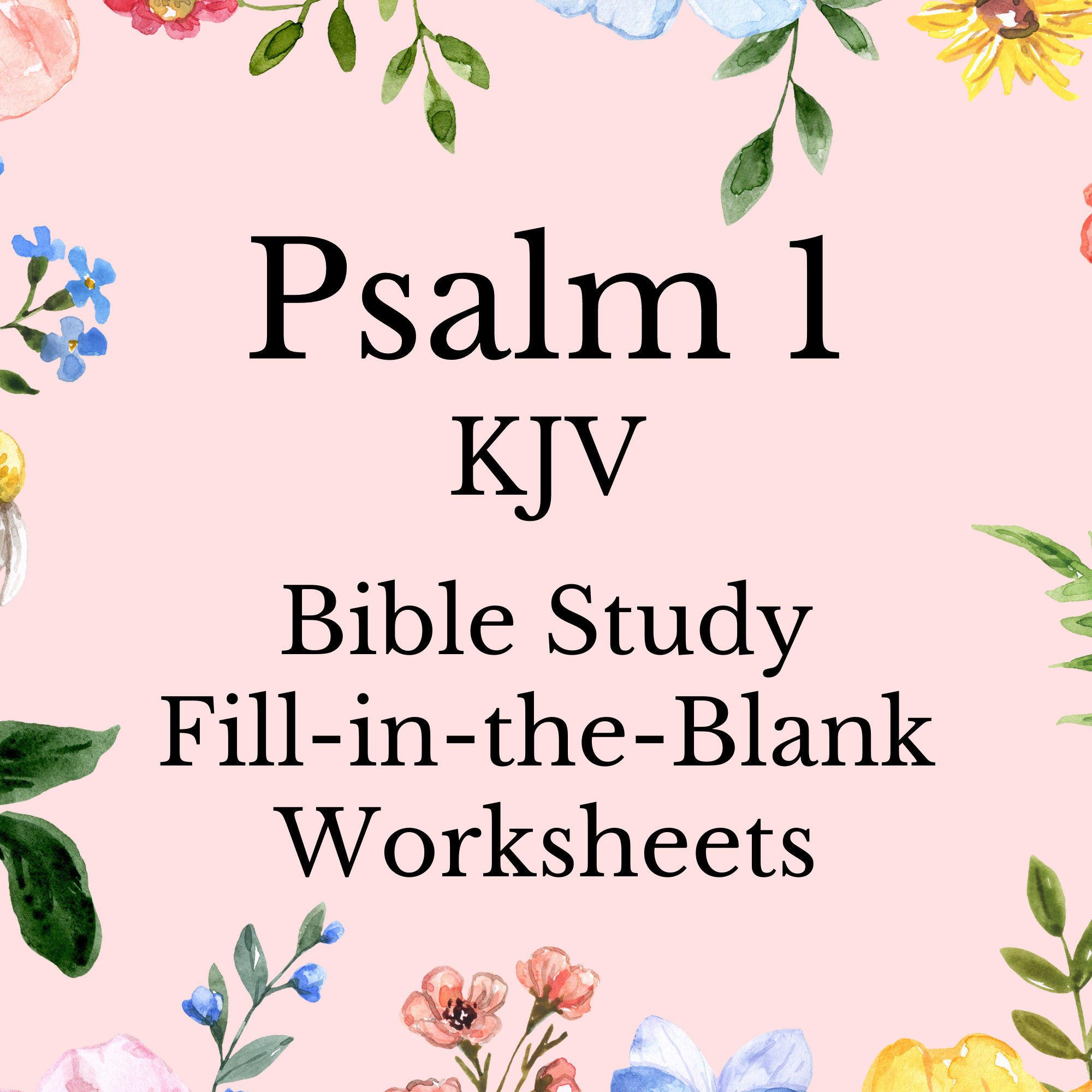 Psalm 1 Worksheet, Bible Study Printable, Bible Study Tool, Bible Activity, Printable Fill in ...