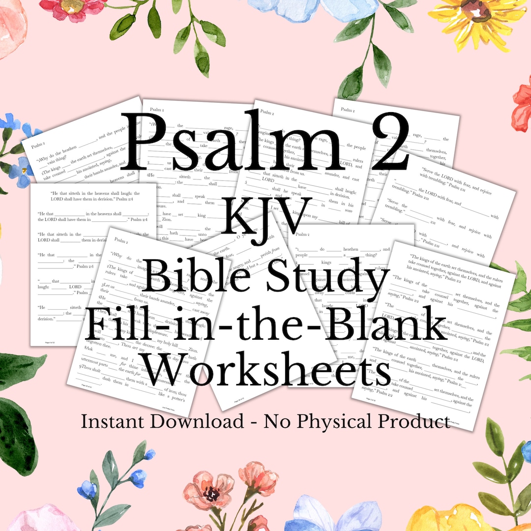 Psalm 2 Bible Study, Printable Worksheet, Bible Activity, Bible Study ...