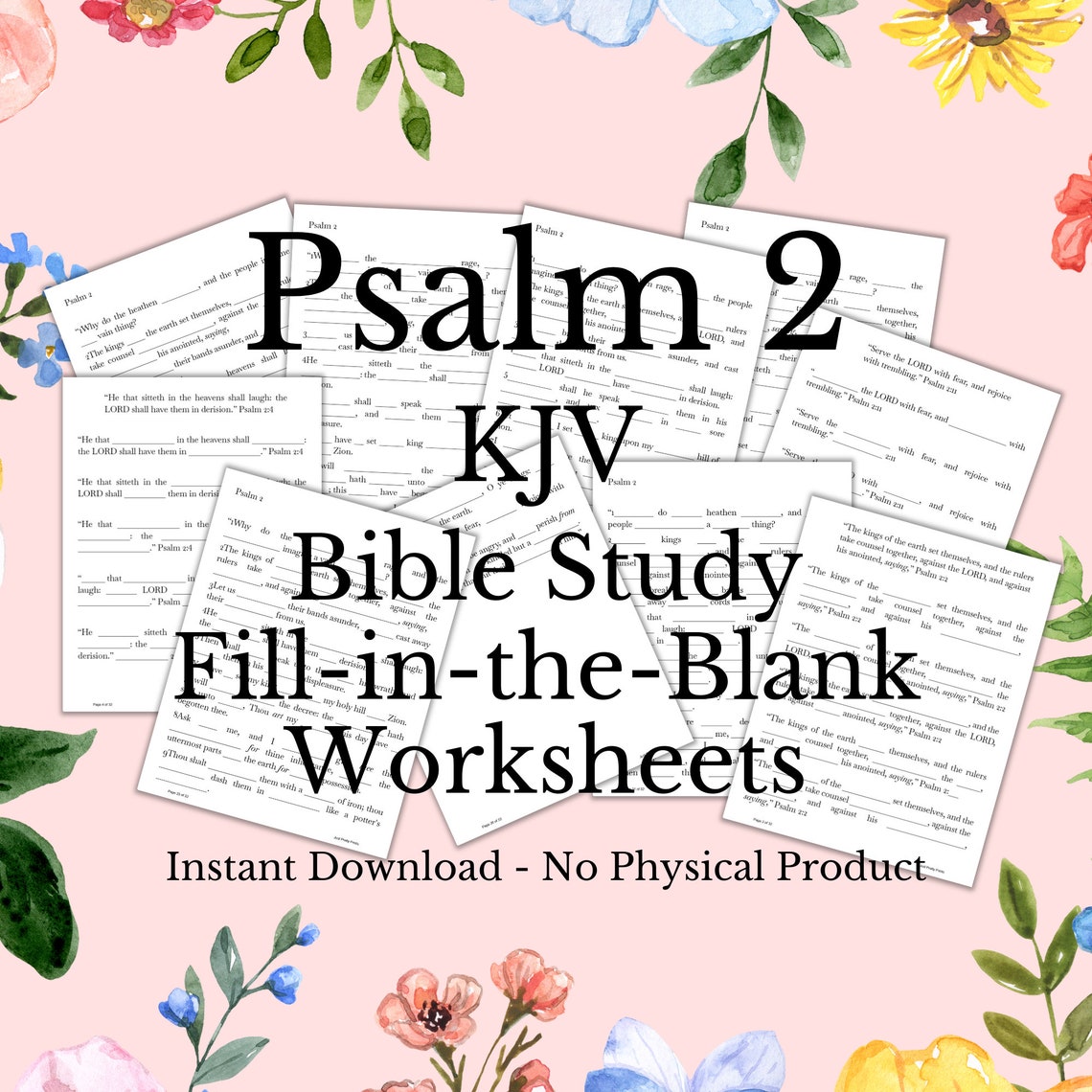 Psalm 2 Bible Study, Printable Worksheet, Bible Activity, Bible Study ...