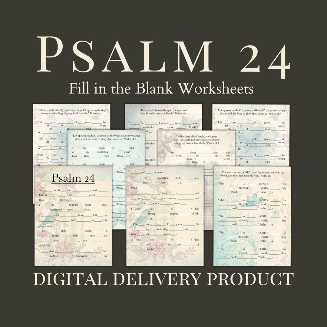 Psalm 24 Bible Study Worksheet, Fill in the Blank (digital Download) - Etsy