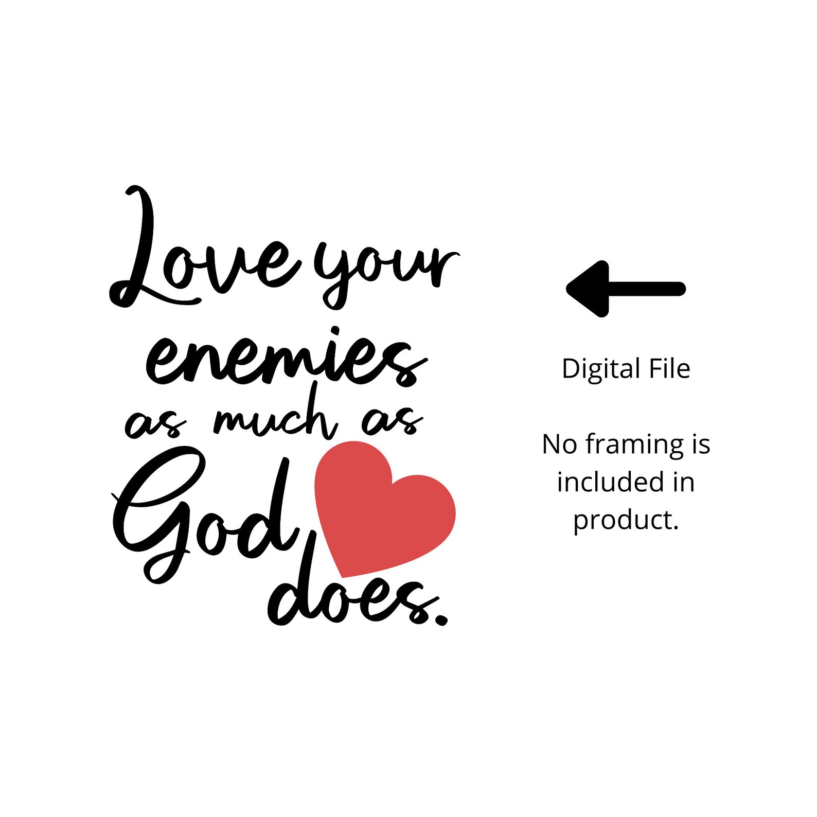 Wall Art Printable Christian Wall Art Love Your Enemies - Etsy