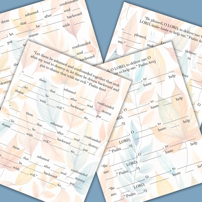Psalm 40 Fill-in-the-blank Bible Study Worksheet King James Version ...