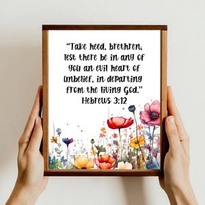 Bible Verse Wall Art, Hebrews 3:12, 16" X 20", Scripture Print, Faith ...