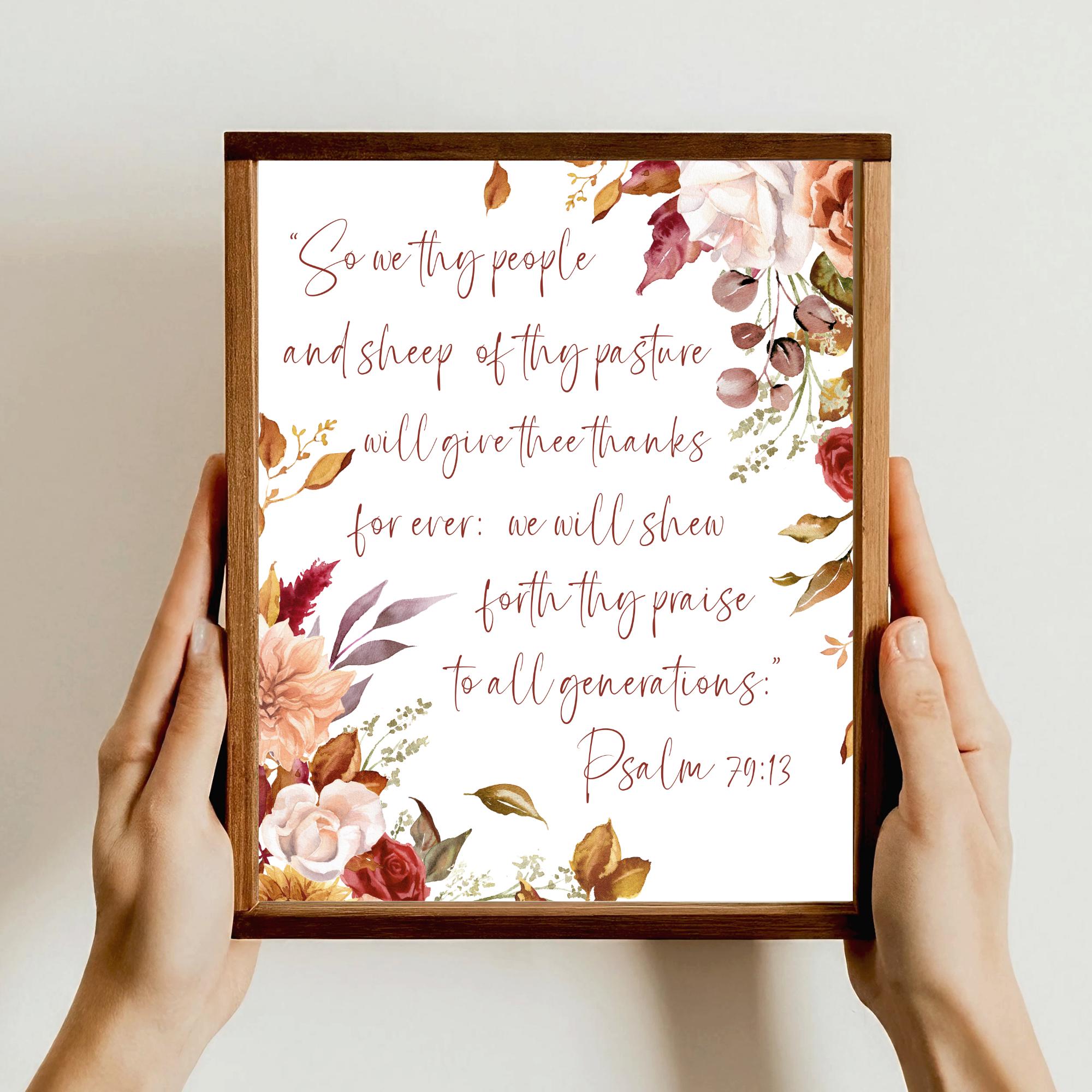 Psalm 79:13 Bible Verse Wall Art Printable, 8" X 10" - Etsy