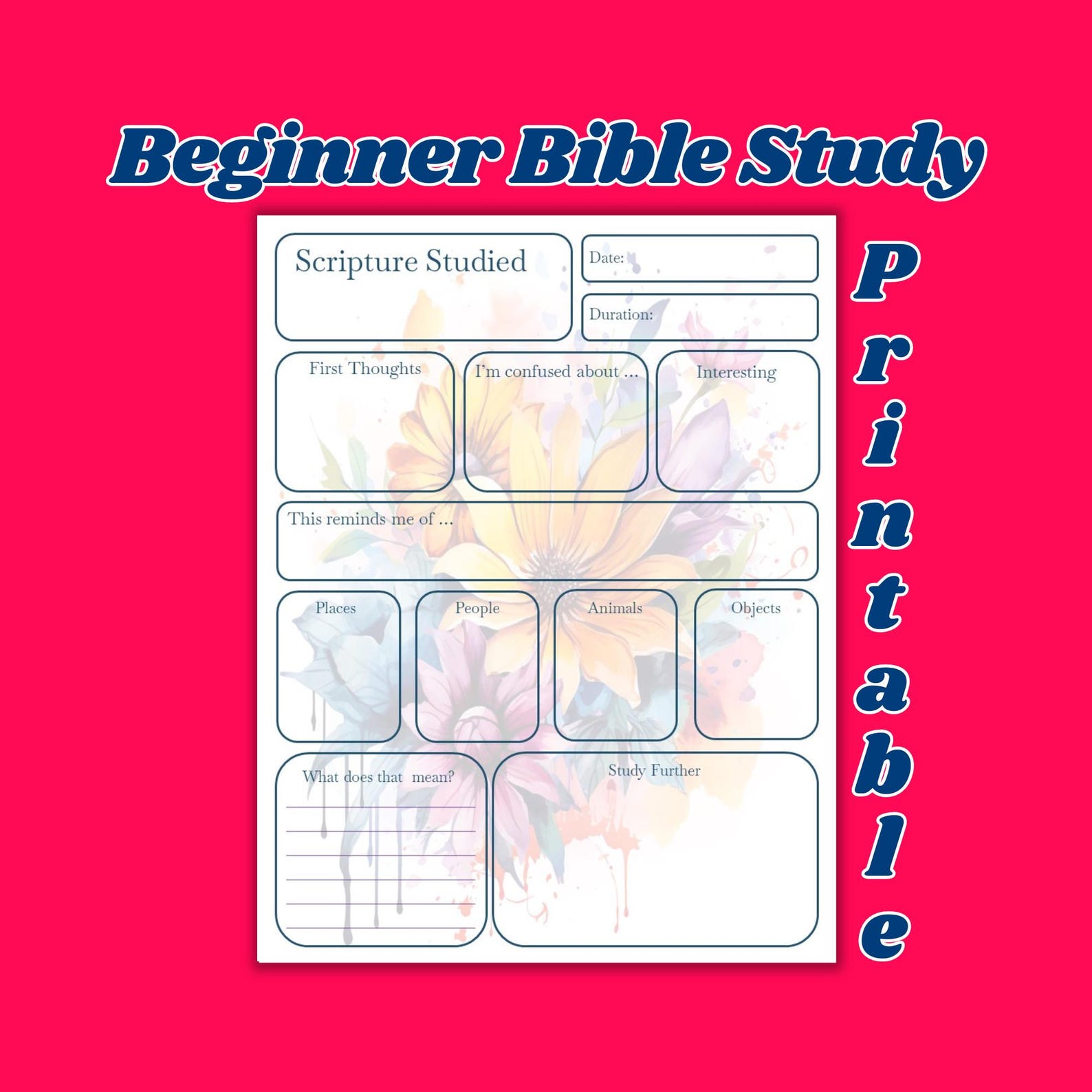 Beginner Bible Study Printable, Scripture Study Tool, Bible Study ...