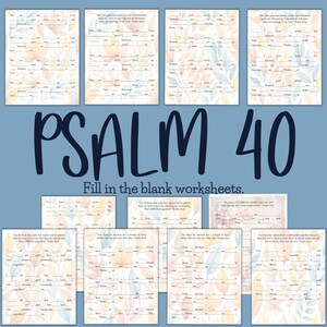 Psalm 40 Fill-in-the-blank Bible Study Worksheet King James Version ...