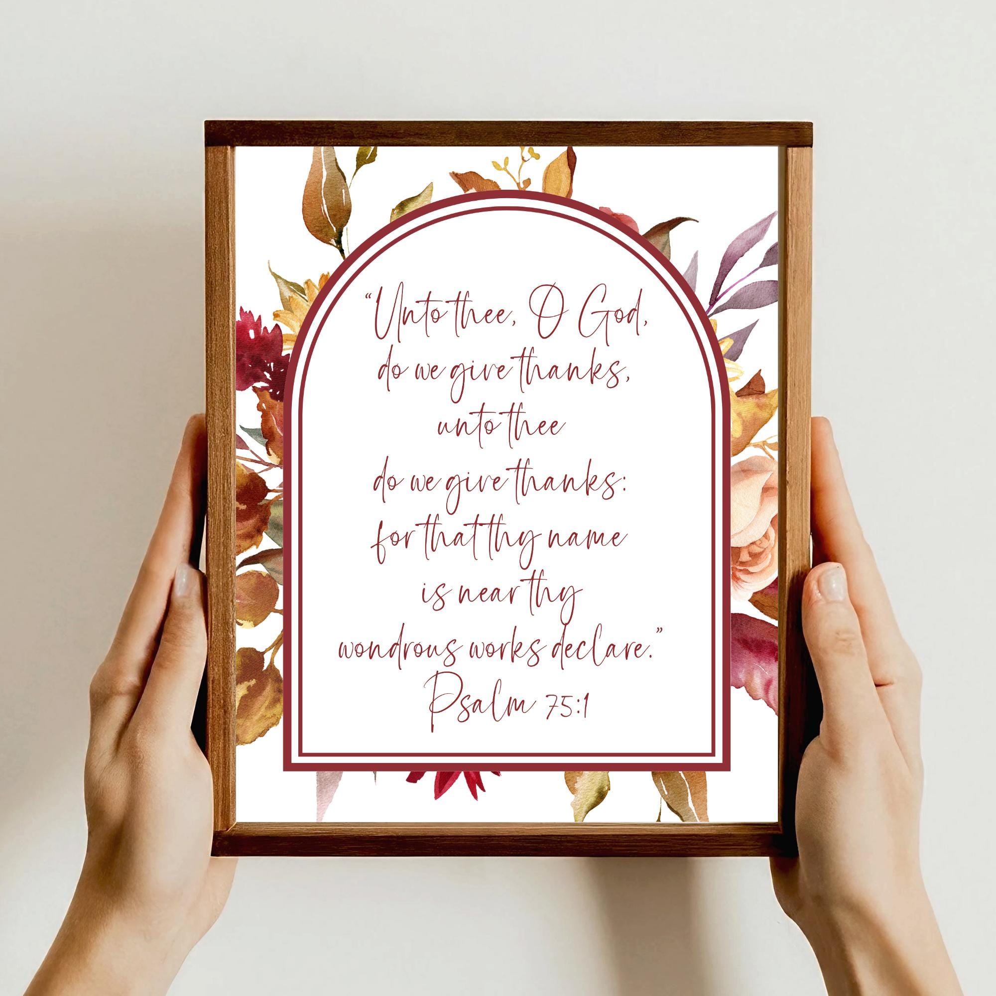 Bible Verse Wall Art, Psalm 75:1, Scripture Wall Art Printable, 8 X 10 ...