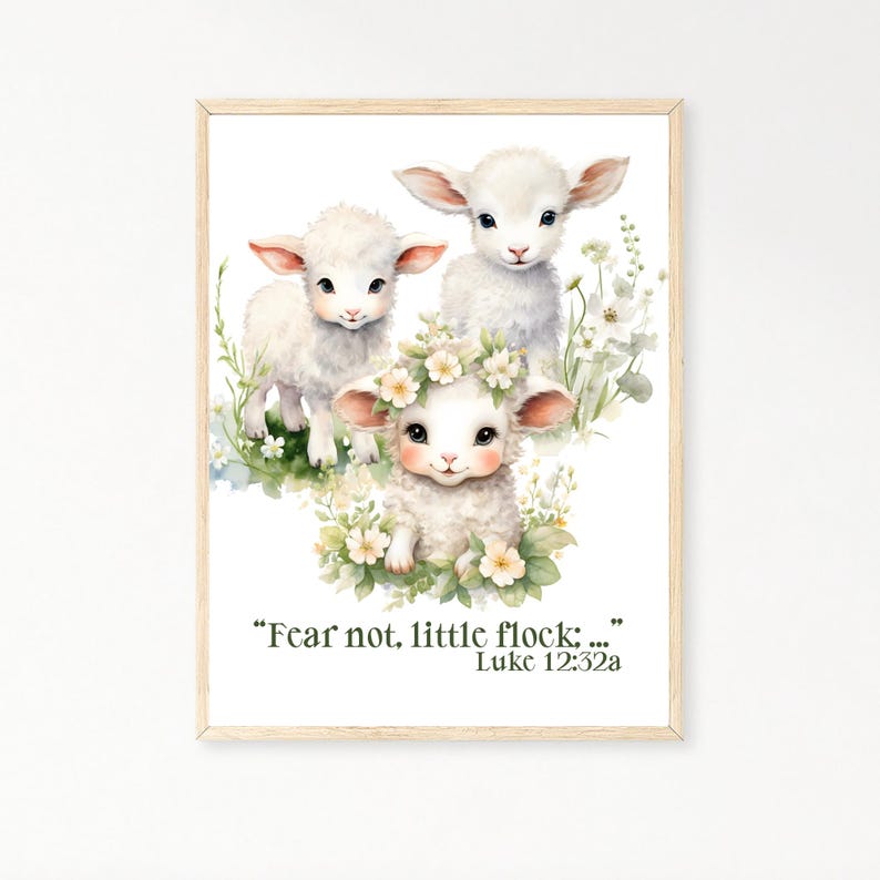 Nursery Wall Art Printable, Bible Verse Wall Art, Luke 12:32, Fear Not ...