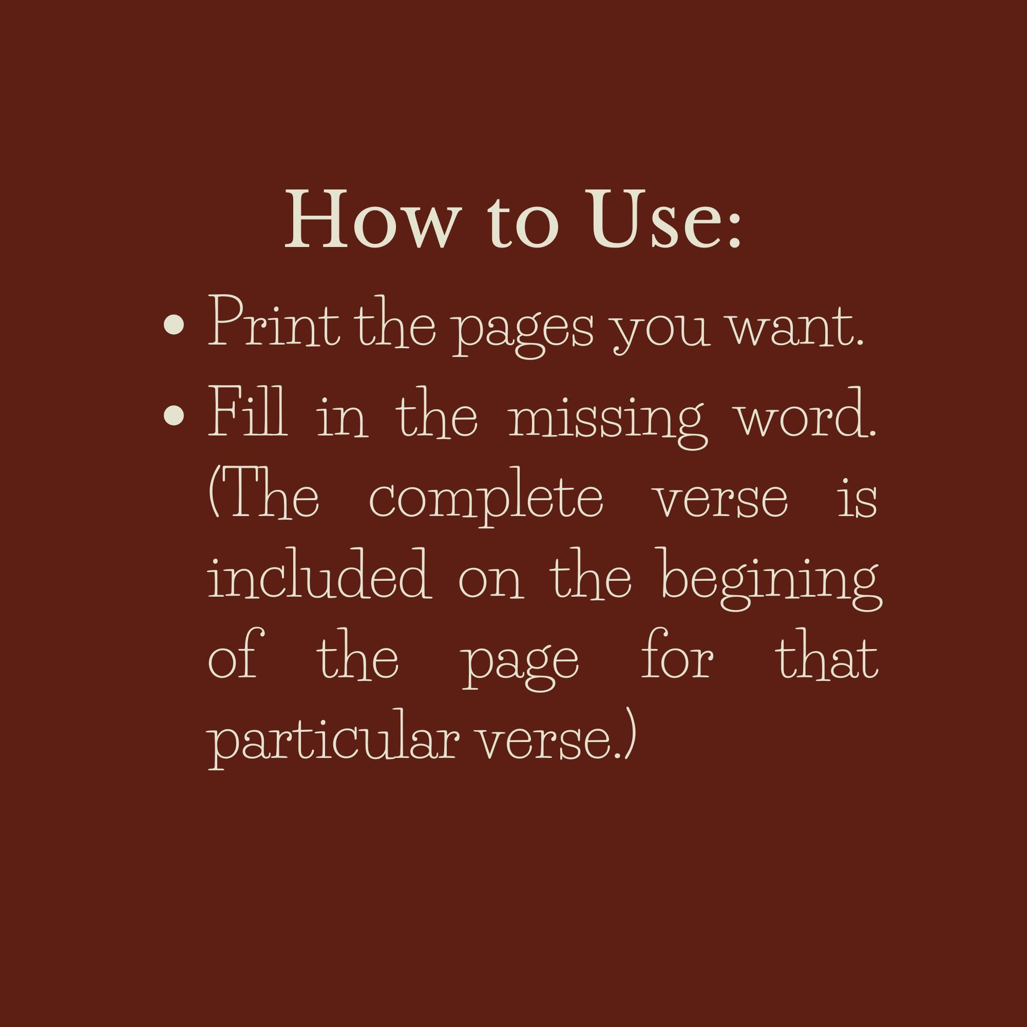 Psalm 19 Bible Study Worksheet, Fill-in-the-blank (digital Download) - Etsy