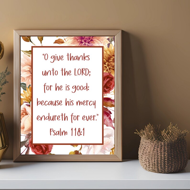 Psalm 118:1, Bible Verse Printable, - Etsy