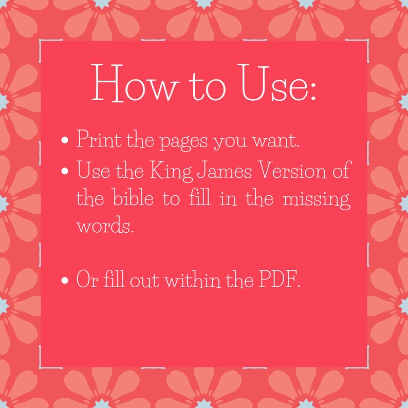 Bible Study Printable, Psalm 6 Worksheet, Fill in the Blank, King James ...