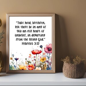 Bible Verse Wall Art, Hebrews 3:12, 16" X 20", Scripture Print, Faith ...