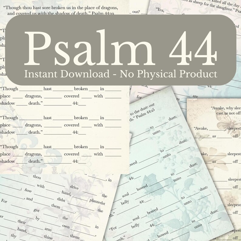 Psalm 44 Bible Study, Printable Worksheet, Bible Activity, Bible Study ...