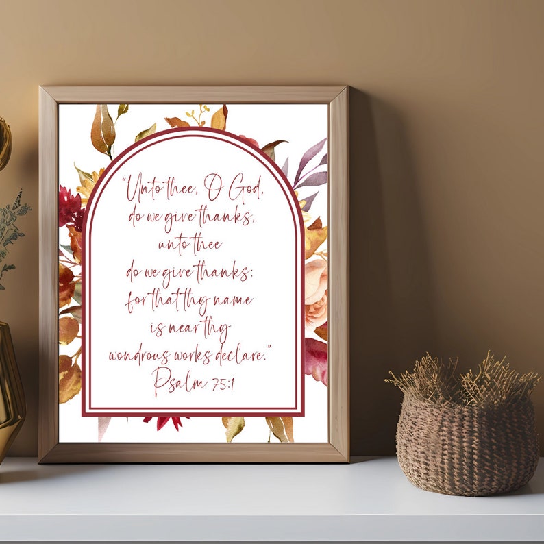Bible Verse Wall Art, Psalm 75:1, Scripture Wall Art Printable, 8 X 10 ...