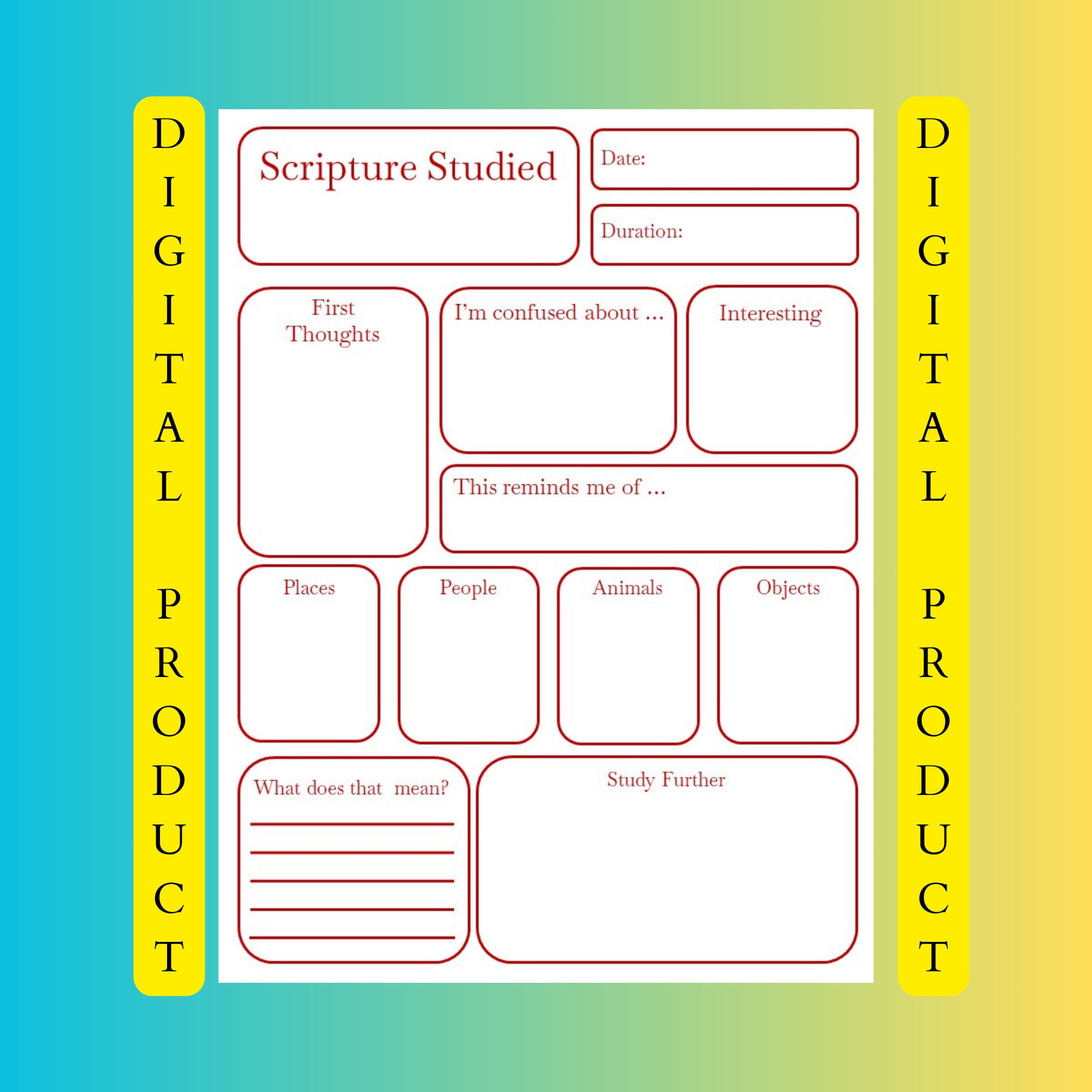 Beginner Bible Study Printable, Scripture Study Tool, Bible Study ...