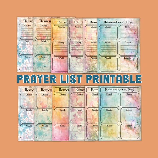 Prayer List, Simple Basic, Remember to Pray - Etsy