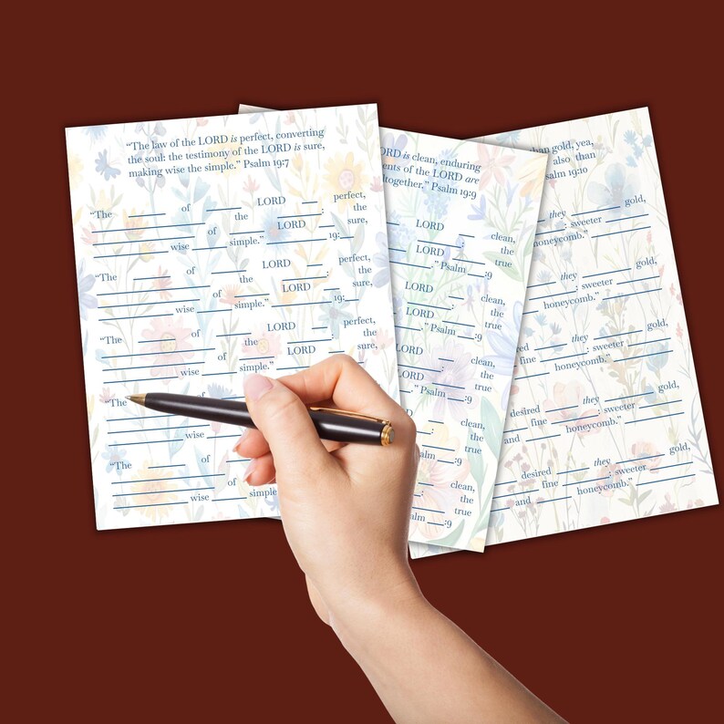 Psalm 19 Bible Study Worksheet, Fill-in-the-blank (digital Download) - Etsy