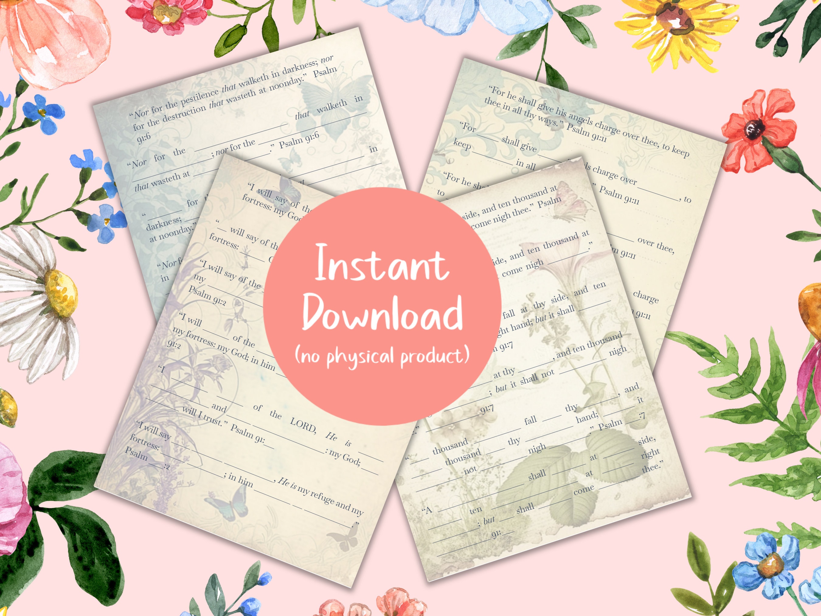 Psalm 91 Bible Study, Printable Worksheet, Bible Activity, Bible Study ...