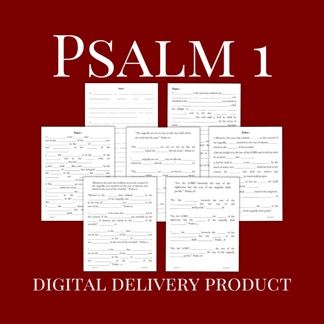 Psalm 1 Worksheet, Bible Study Printable, Bible Study Tool, Bible ...