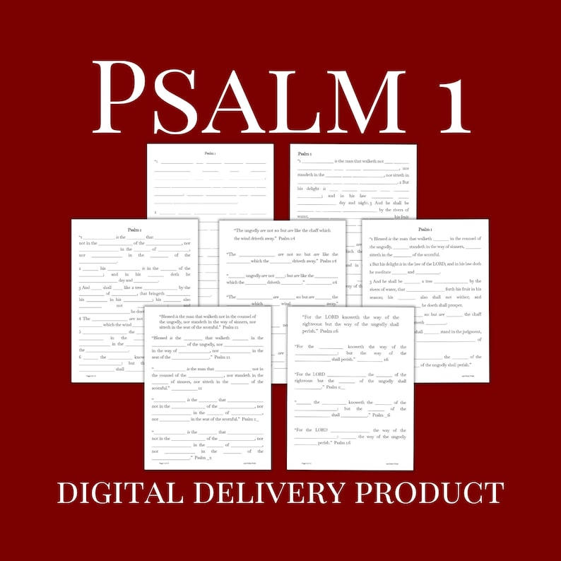 Psalm 1 Bible Study Worksheet, Fill-in-the-blank (digital Download) - Etsy