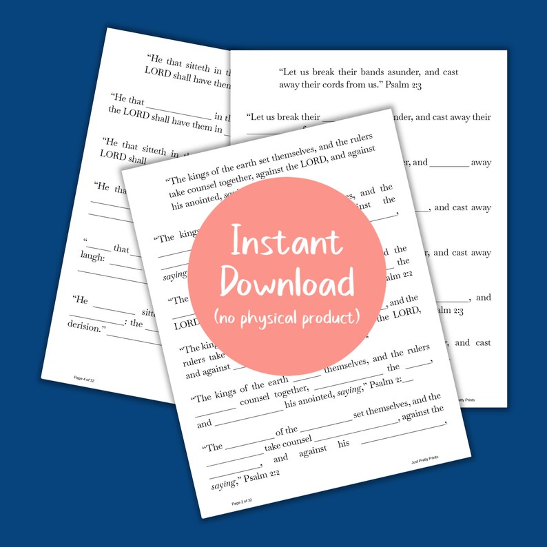 Psalm 2 Bible Study, Printable Worksheet, Bible Activity, Bible Study ...