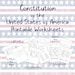 U.S. Constitution Printable Worksheet, Fill-in-the-blank Constitution ...