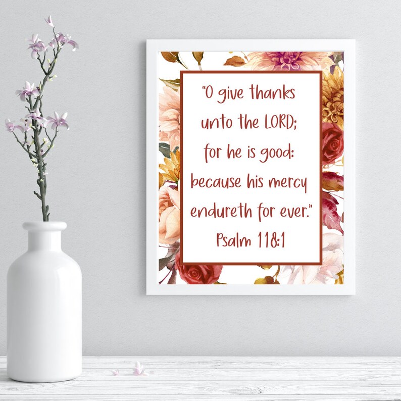 Psalm 118:1, Bible Verse Printable, - Etsy