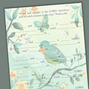 Psalm 25 Bible Study, Printable Bible Study Worksheets, Bible Activity ...