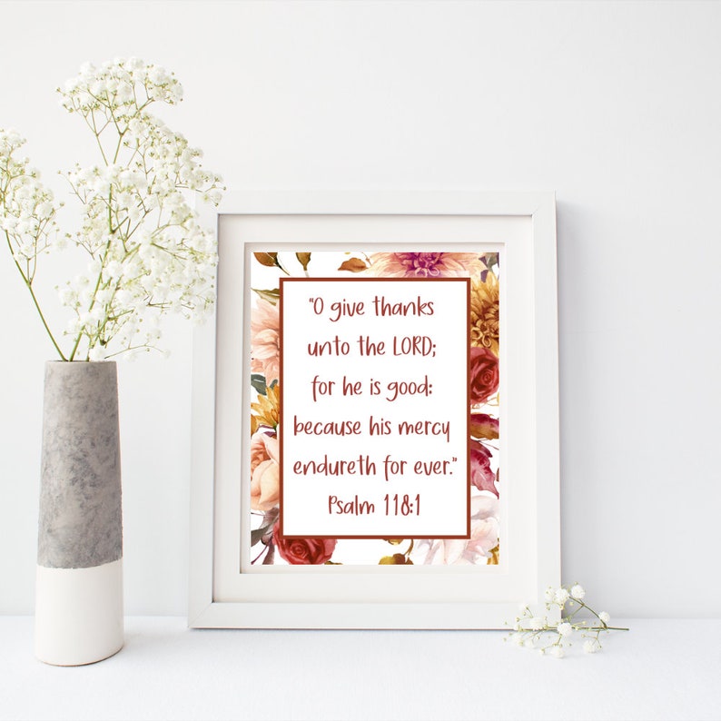Psalm 118:1, Bible Verse Printable, - Etsy