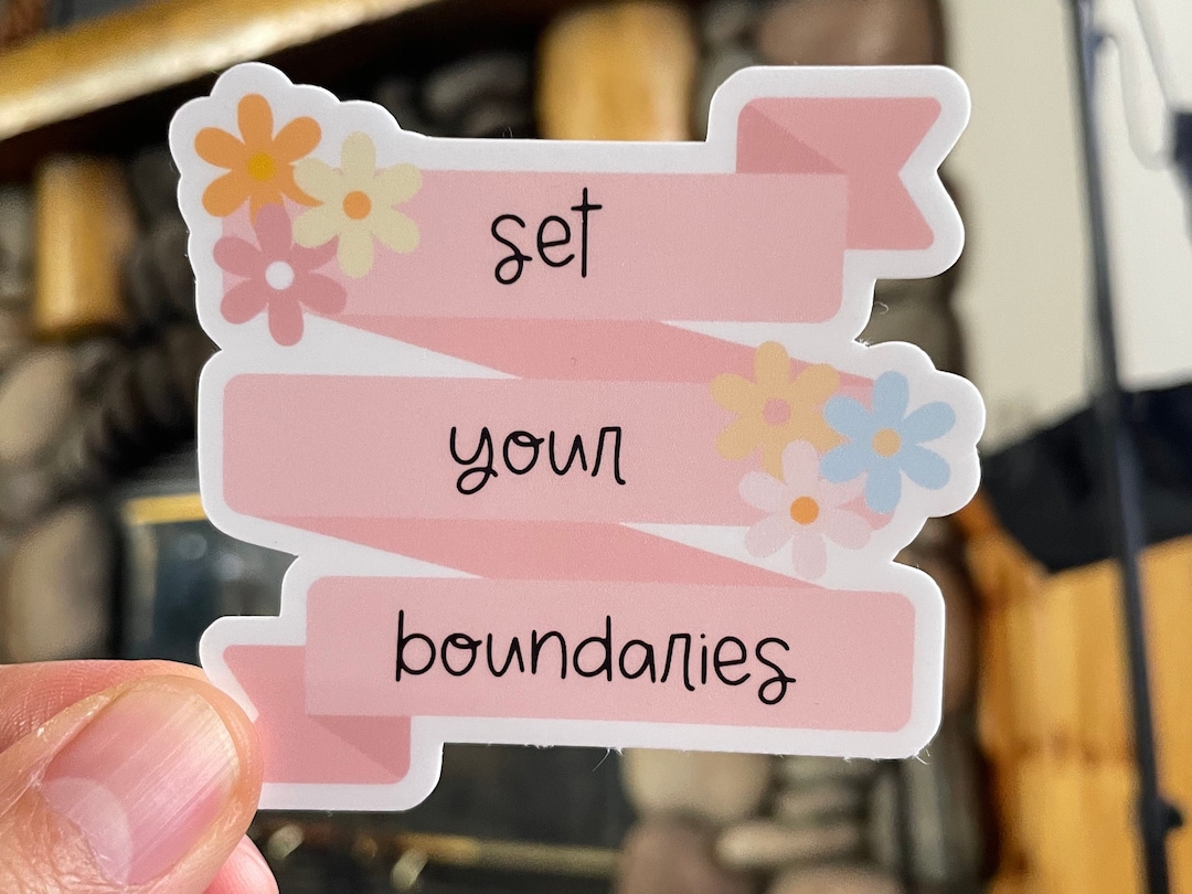 Set Your Boundaries Mental Health Matters Matte Sticker Weatherproof ...