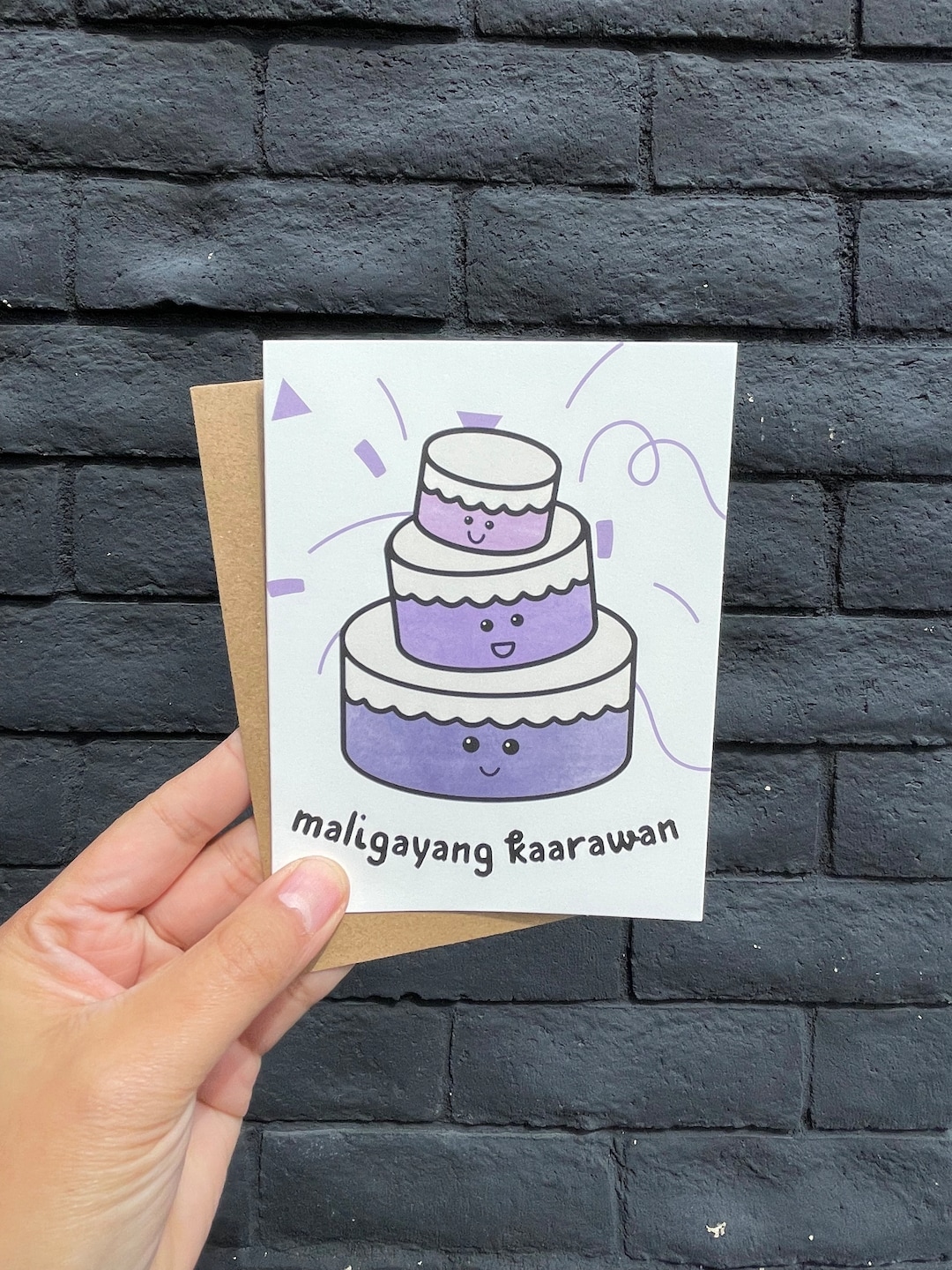 Filipino Birthday Greeting Card Handmade Greeting Card With Envelope ...